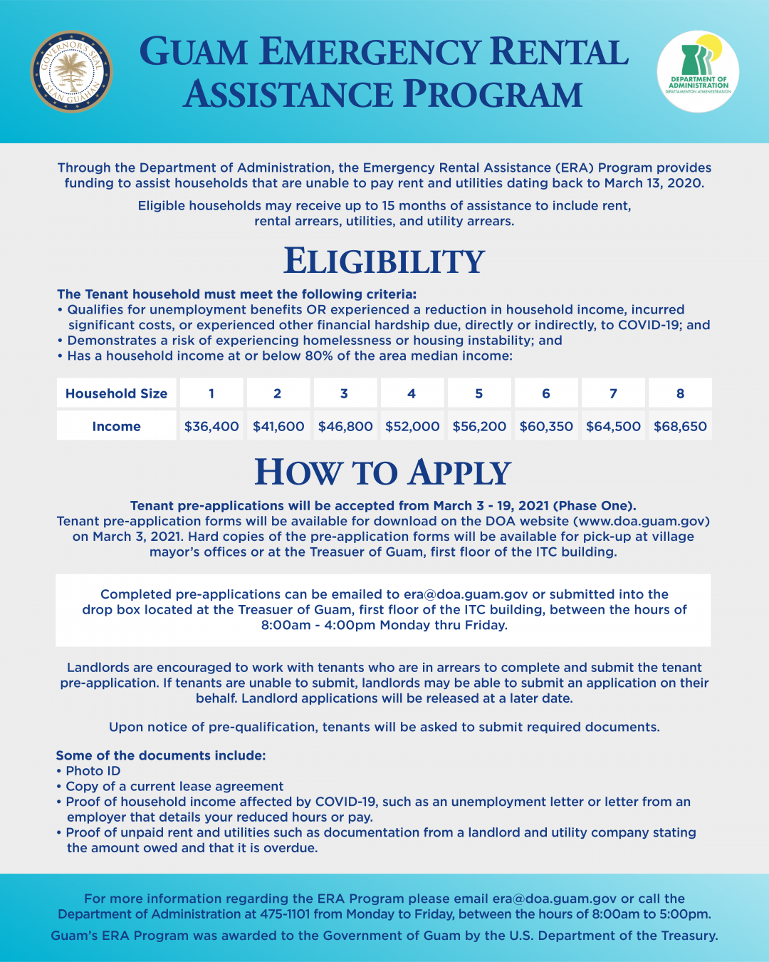 Guam Emergency Rental Assistance Program – FINAL FLYER 030221 | DOA