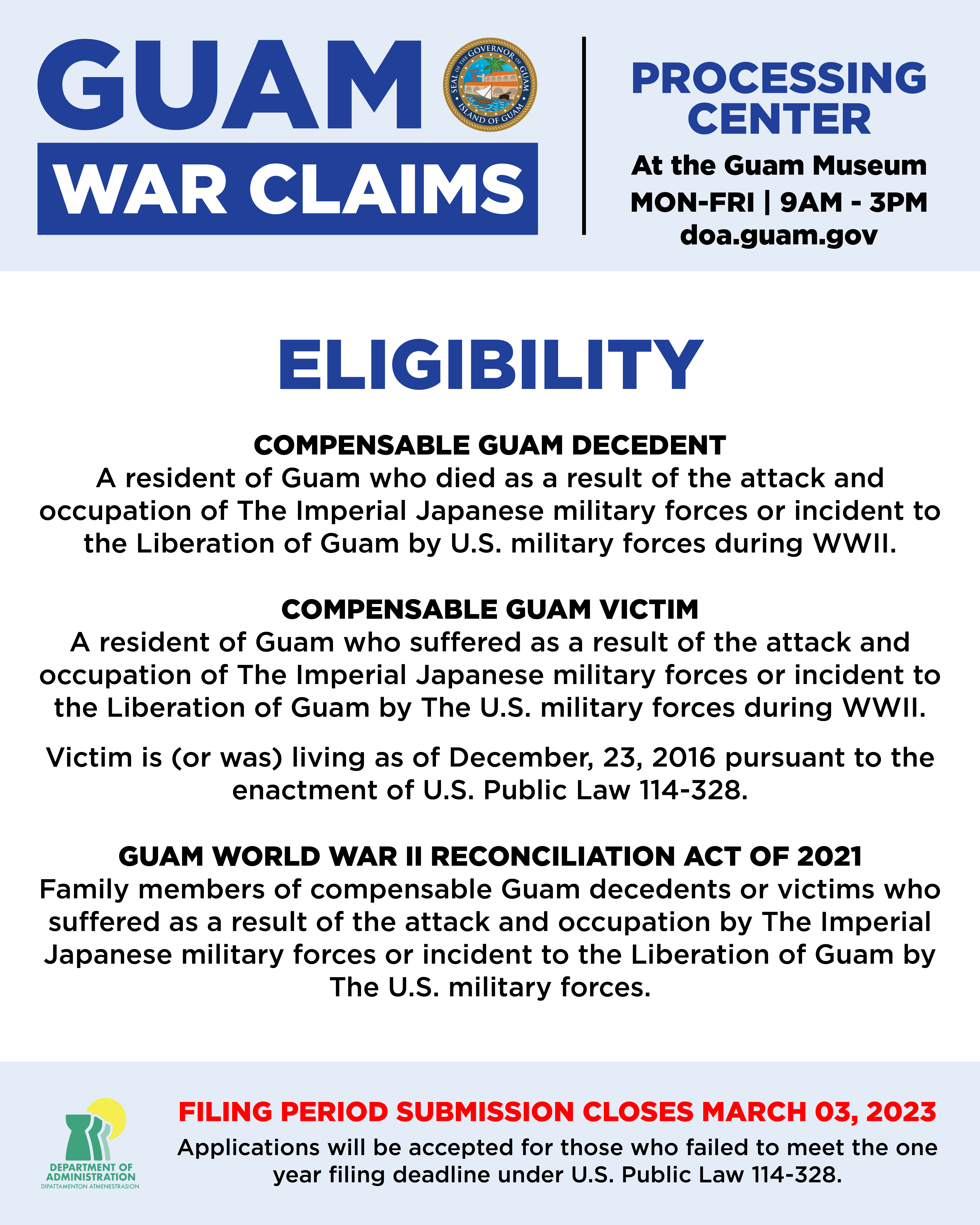 Guam War Claims | DOA